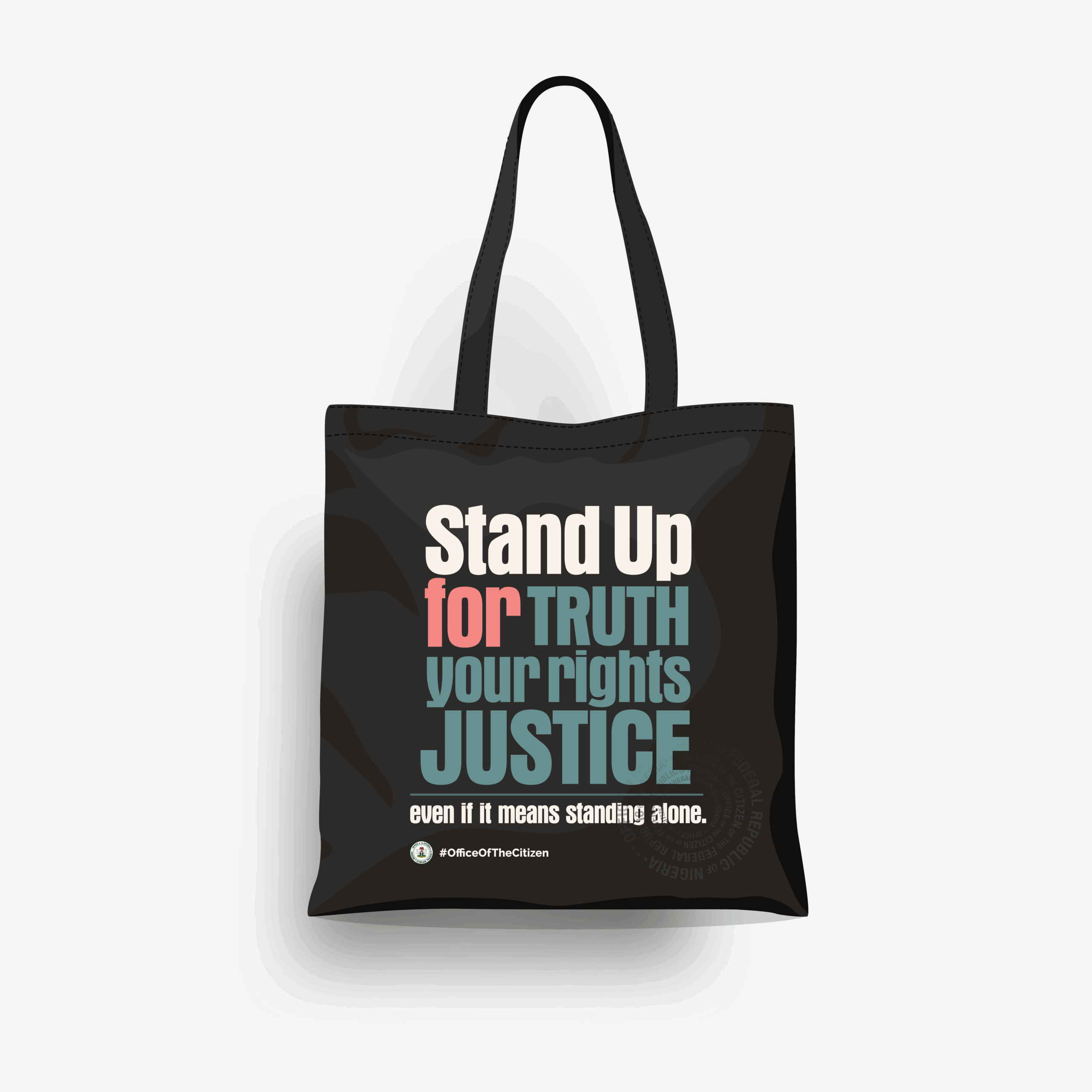 Stand Up Tote Bag (Black) - Footprints
